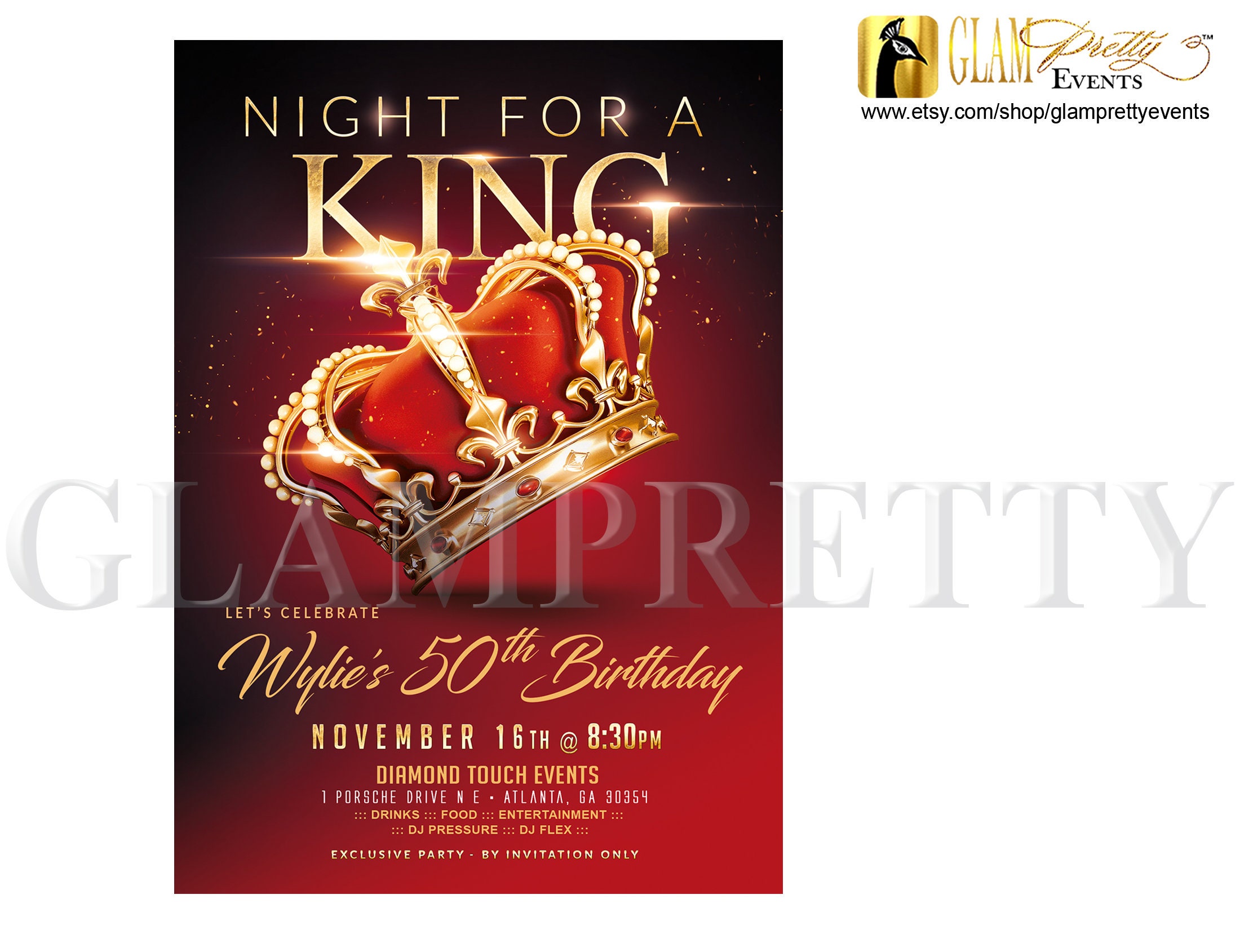 50th Birthday Invitation Templates Crown
