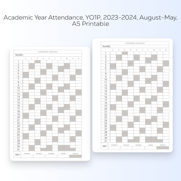 2024 Attendance Calendar - Etsy