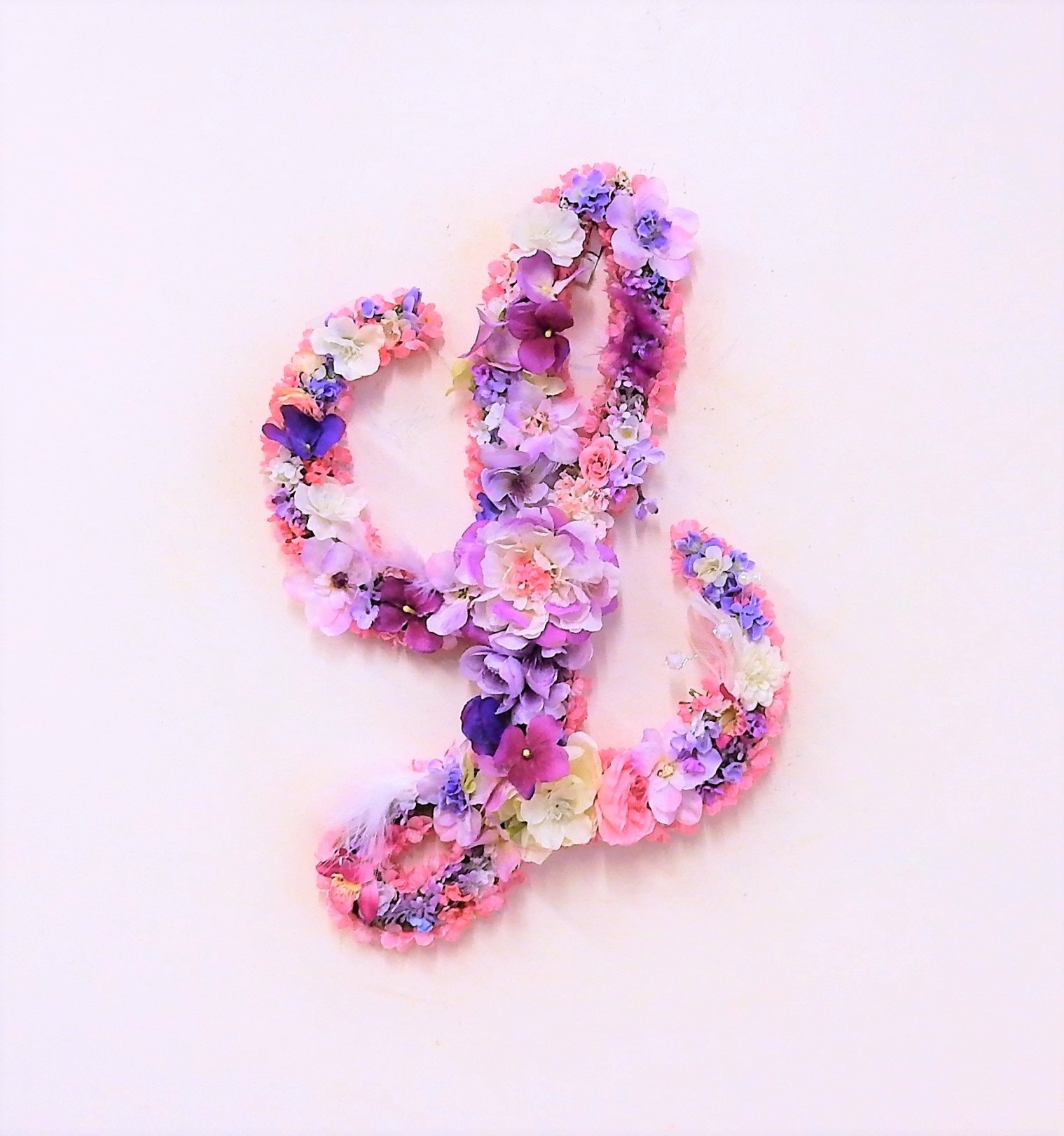 Initial Letter L Fancy Floral Letter Kaleidoscope Floral Wall - Etsy
