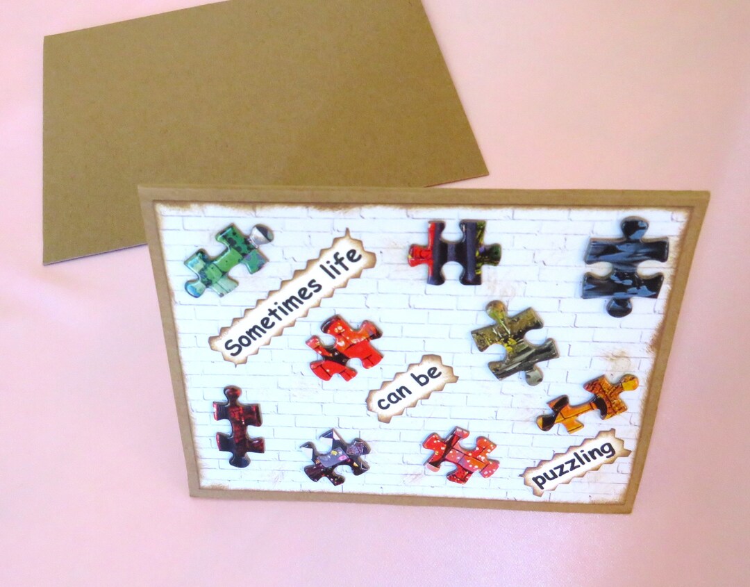 Puzzle Card All Occasion Card 4.25 Inches by 5.5 Inches Whimsical ...