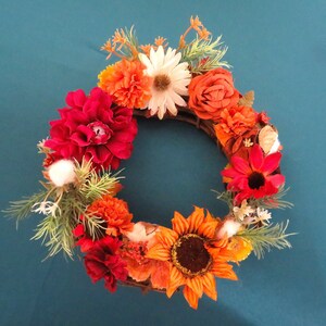 Small Fall Wreath 8 X 7.5 X 4 Colorful Autumn Accent Thanksgiving ...