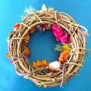 Small Fall Wreath 8 X 7.5 X 4 Colorful Autumn Accent Thanksgiving ...