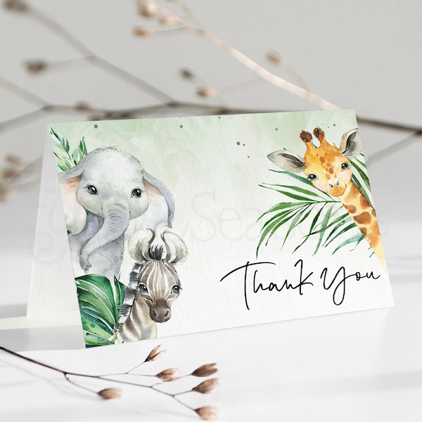 Safari Themed Thank You Card - Etsy