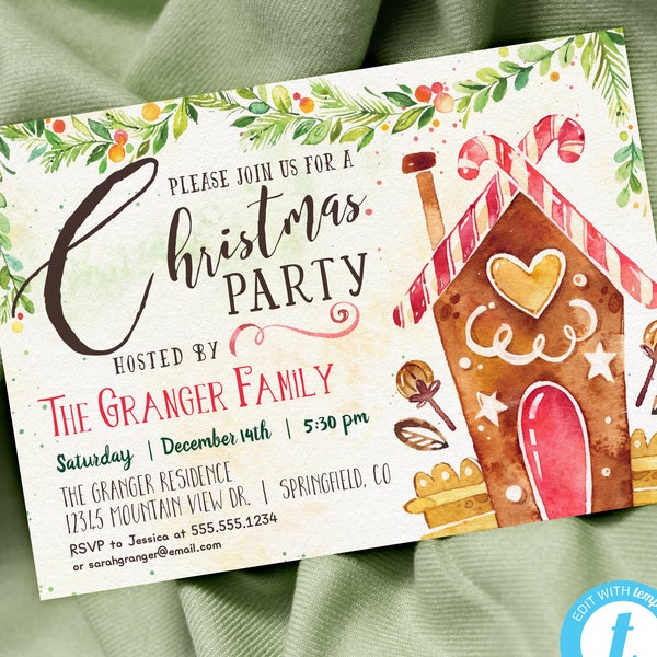 Gingerbread Invite - Etsy