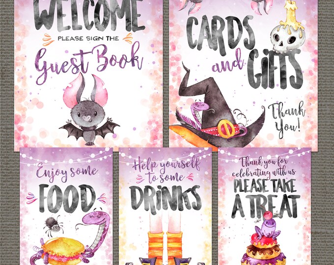 Halloween Baby Shower Table Signs Package Printable INSTANT - Etsy