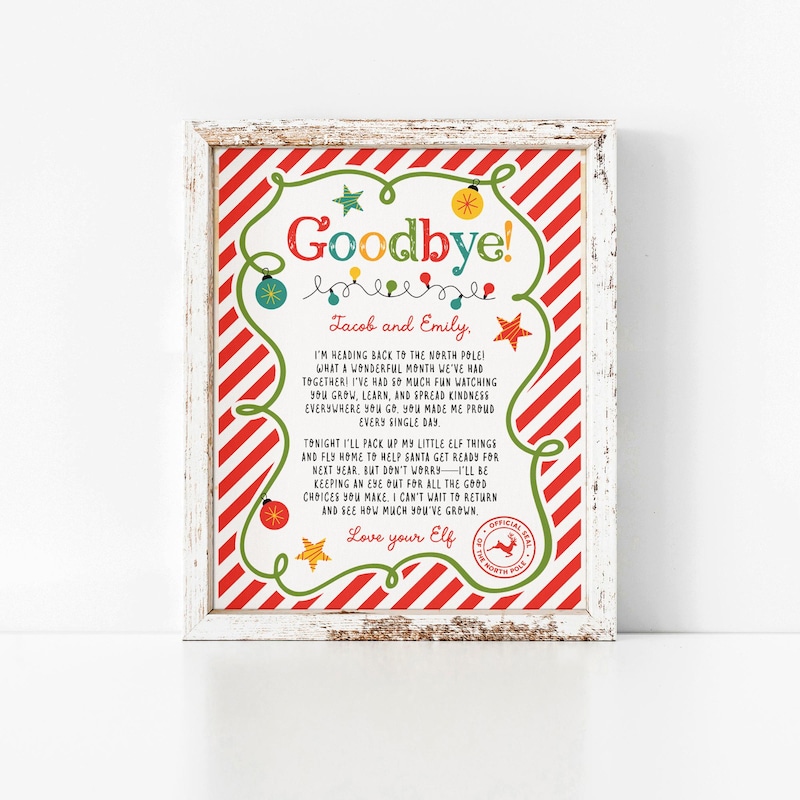 Elf Leaving Sign - Etsy