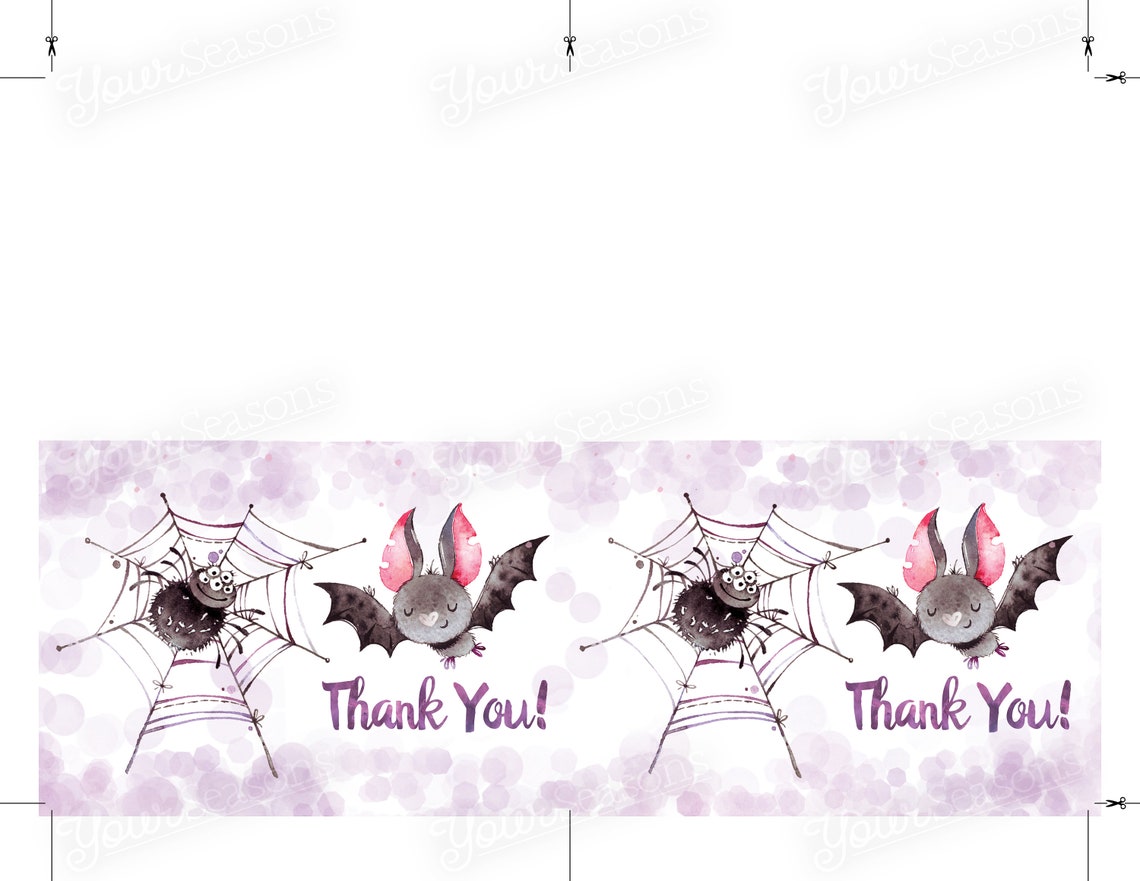Halloween Bats Baby Shower Thank You Cards Printable INSTANT - Etsy
