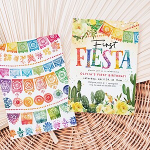First Fiesta Birthday Invitation Editable Template 5x7 DIGITAL File ...