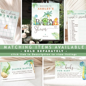 Dinosaur Baby Shower Word Scramble Game Template | INSTANT DOWNLOAD ...