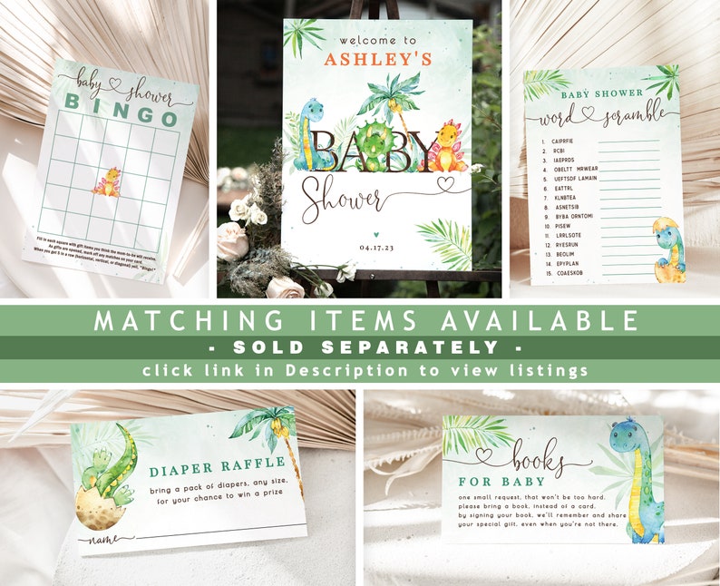 Dinosaur Baby Shower Word Scramble Game Template INSTANT - Etsy