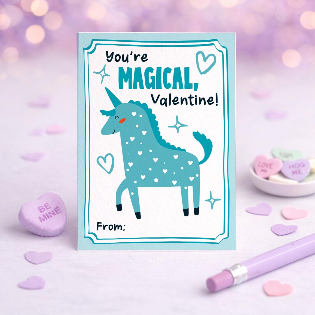Printable Unicorn Valentines | Funny Kids Valentine Day Cards for ...