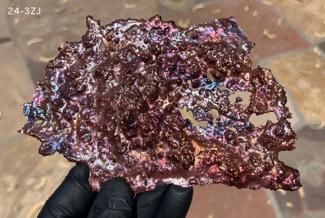 Copper Art Insane Iridescence Colors! Large 6.5" - Old Miner Made Metal ...