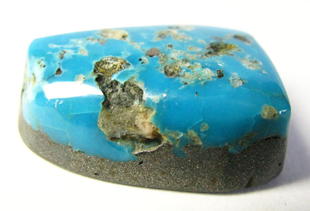 Rare Baby Blue Morenci, Arizona Turquoise & Pyrite Cab - 75ct - Free US ...