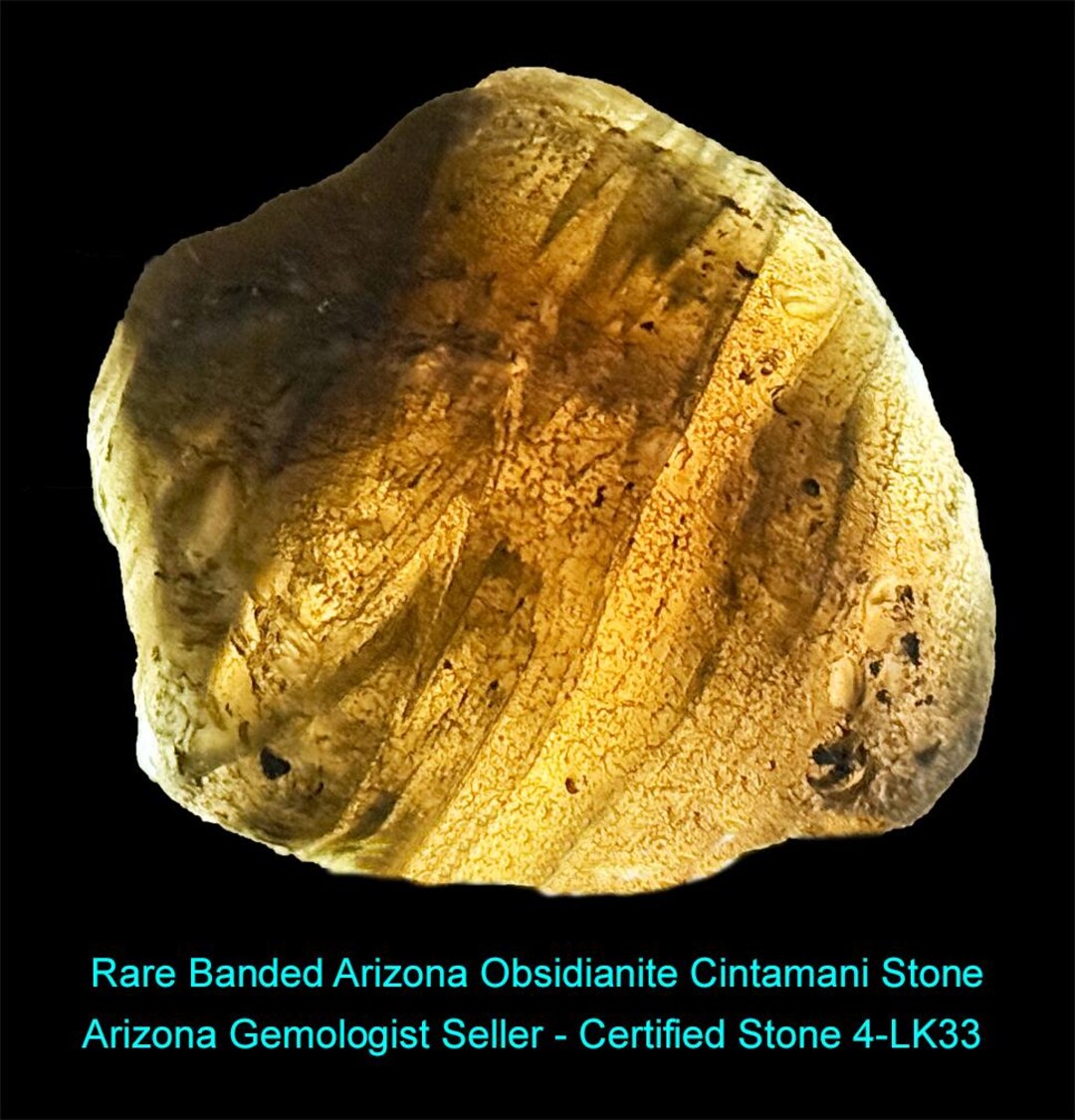 Arizona Obsidianite Cintamani Stone - Ultra Rare Banded Matrix - Large ...