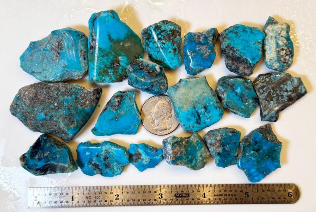 Kingman Turquoise Rough Blue Nuggets A+ Wholesale HUGE Lot 200g.- AZ ...