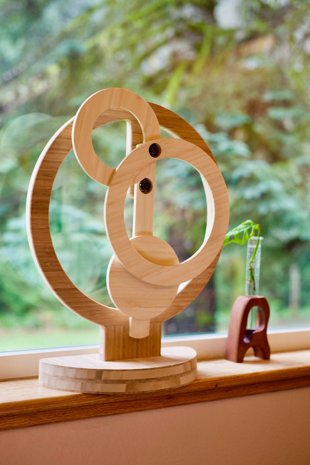 Lua Kinetic Art Wood Sculpture Chaos Double Pendulum Meditative Home ...