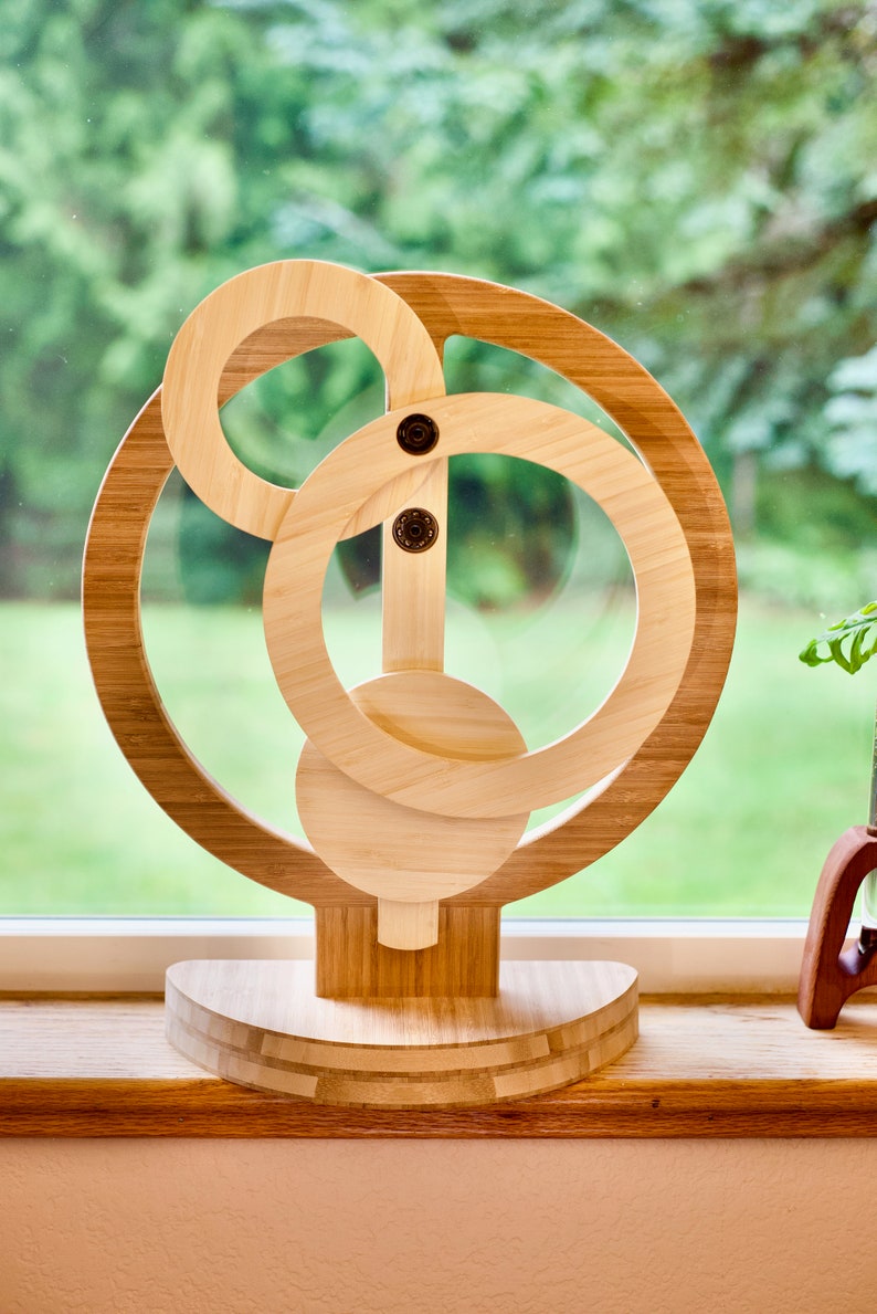 Lua Kinetic Art Wood Sculpture Chaos Double Pendulum Meditative Home ...