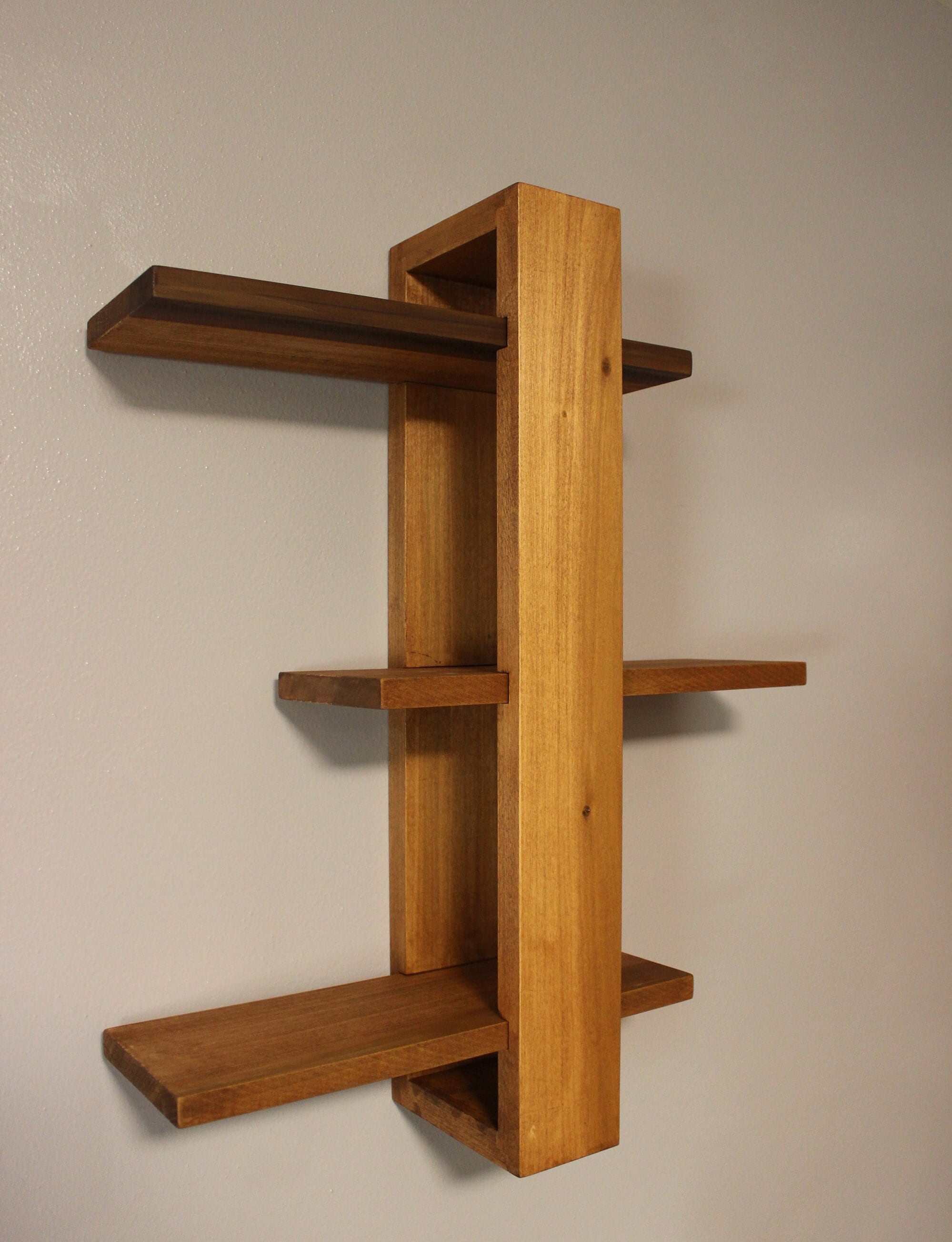 Shift Shelf, Poplar Hardwood Modern Handmade Floating Shelves for Wall ...