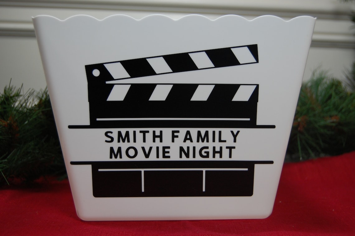 Personalized Popcorn Bucket Movie Night Personalized Gift Personalized ...