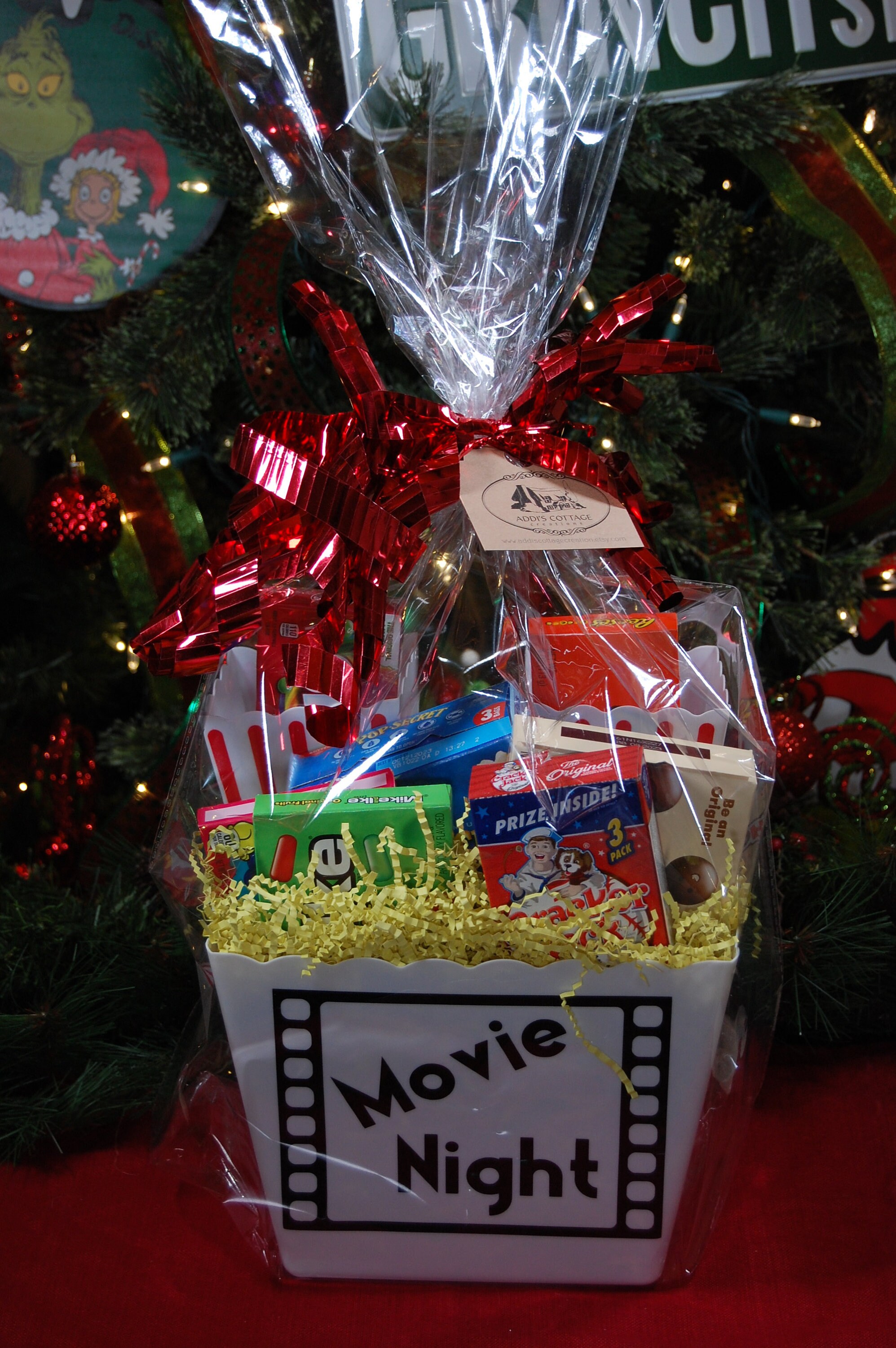 Movie Night Family Snack Gift Box, Popcorn Gift Box, Candy Gift Basket ...