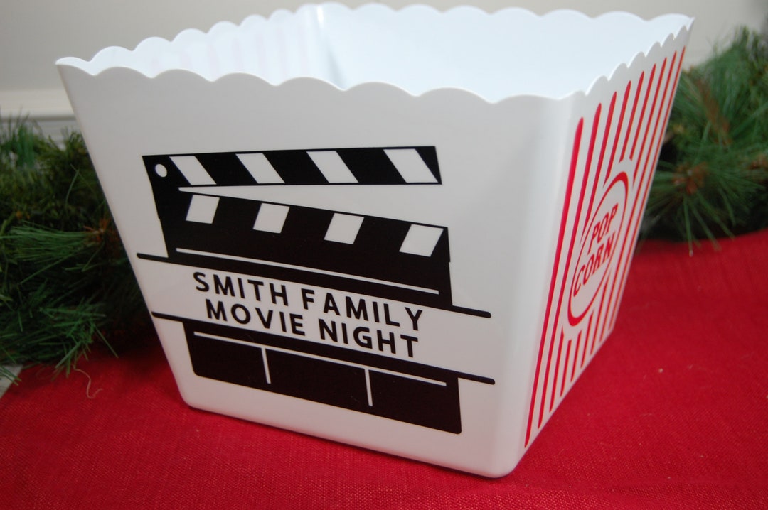 Personalized Popcorn Bucket; Movie Night; Personalized Gift ...
