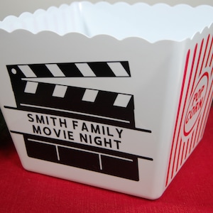 Custom Personalized Popcorn Bucket; Movie Night; Personalized Gift ...