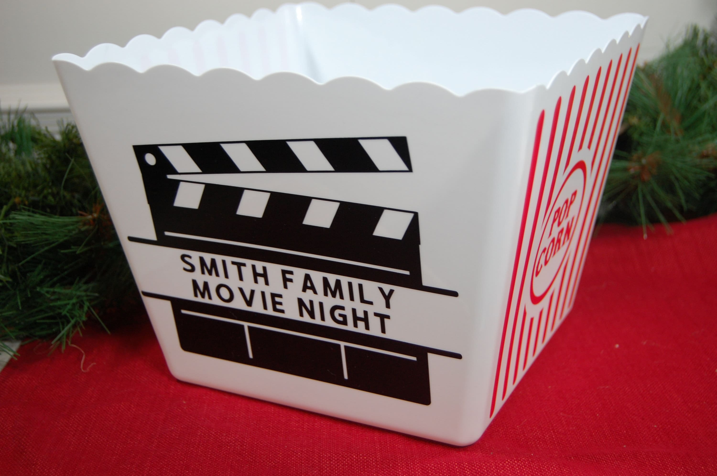 Personalized Popcorn Bucket Movie Night Personalized Gift Personalized ...