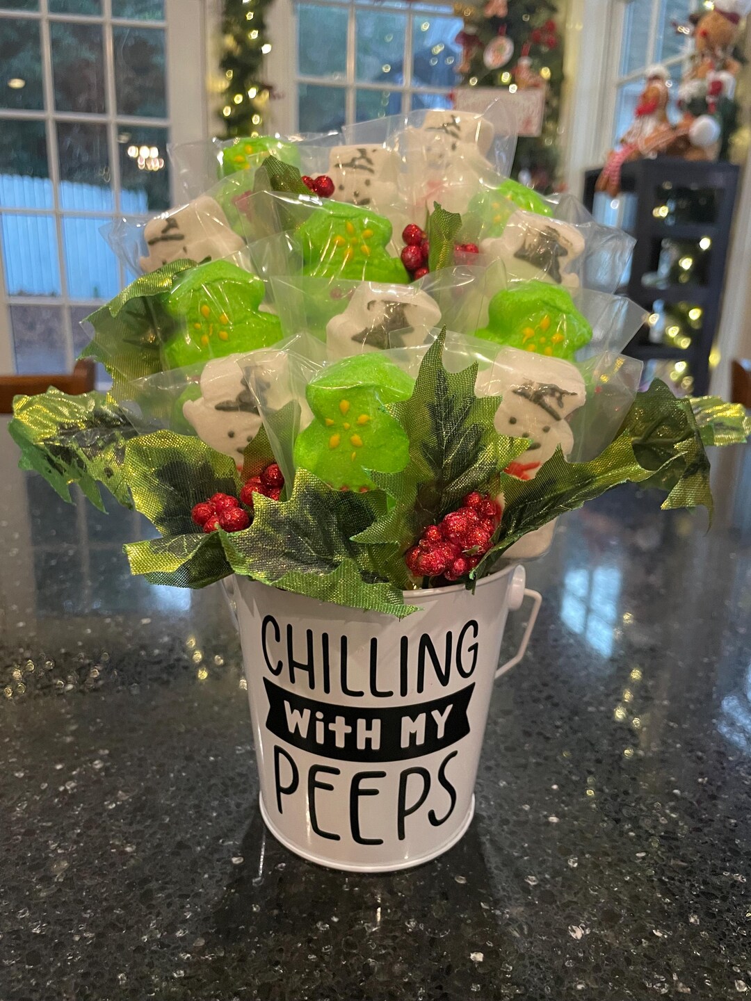 Chilling With My Peeps” Holiday Candy Arrangement – Stocking, Tree ...