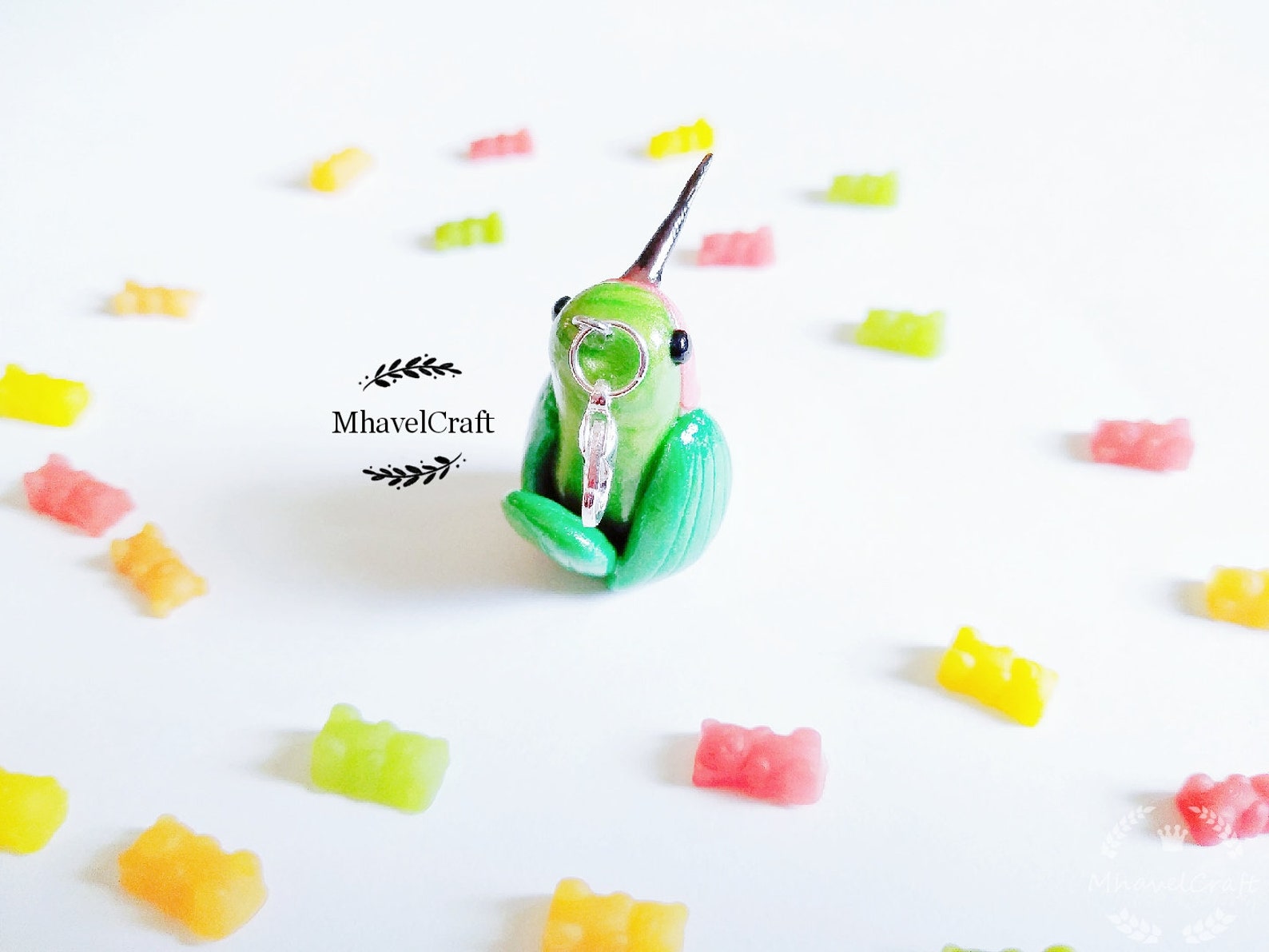 Handmade Polymer Clay Hummingbird Charm, Bird Lover Gift - Etsy