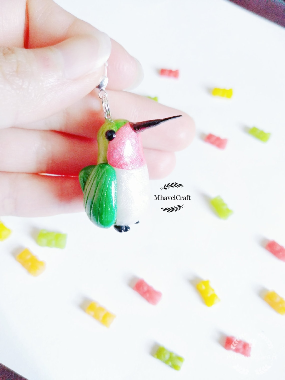 Handmade Polymer Clay Hummingbird Charm, Bird Lover Gift - Etsy