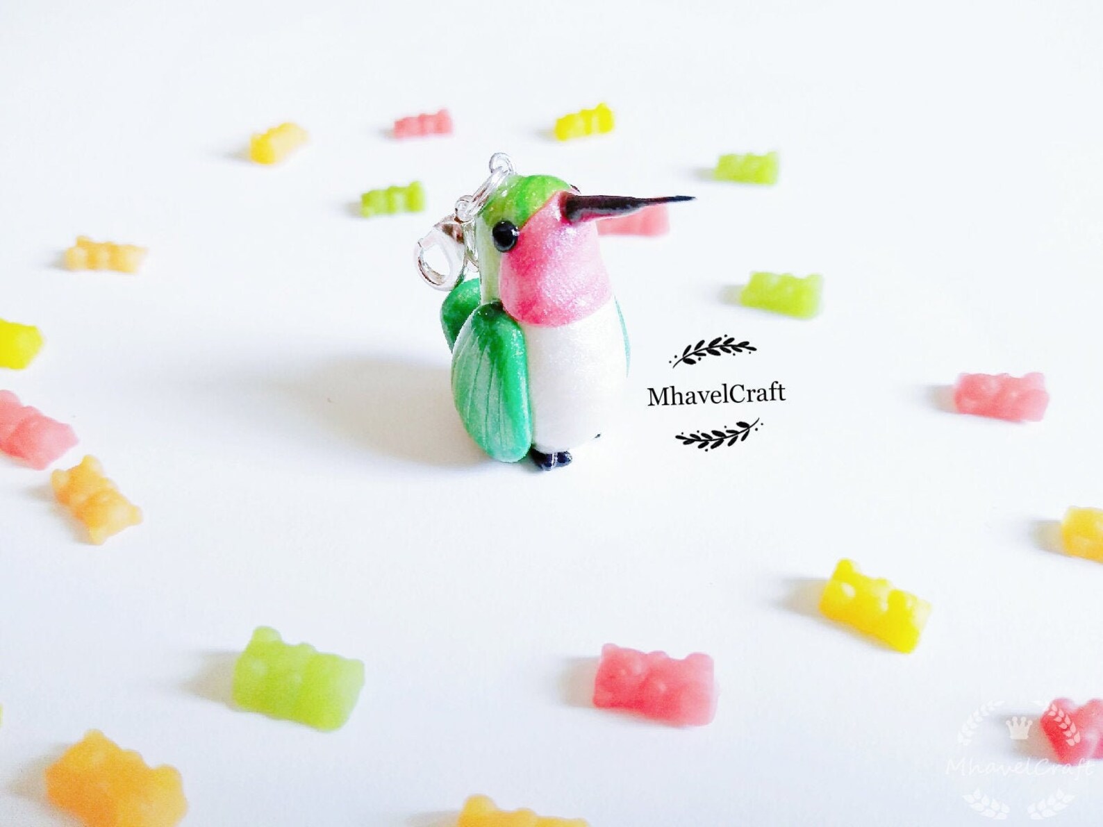 Handmade Polymer Clay Hummingbird Charm, Bird Lover Gift - Etsy