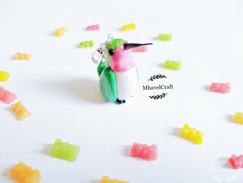 Handmade Polymer Clay Hummingbird Charm, Bird Lover Gift - Etsy