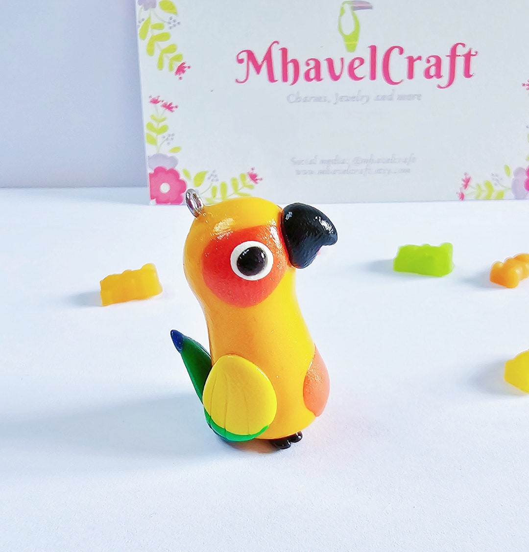 Sun Conure Pendant, Sun Conure Lovers Gift, Parrot Lovers Gift, Purse ...