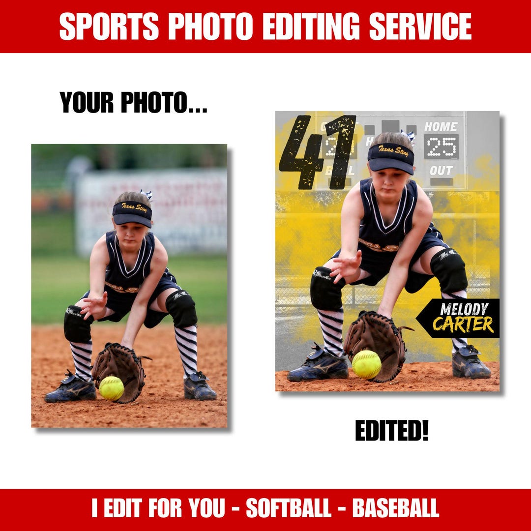 Custom Softball Baseball Photo Poster - Personalized With Your Photos ...