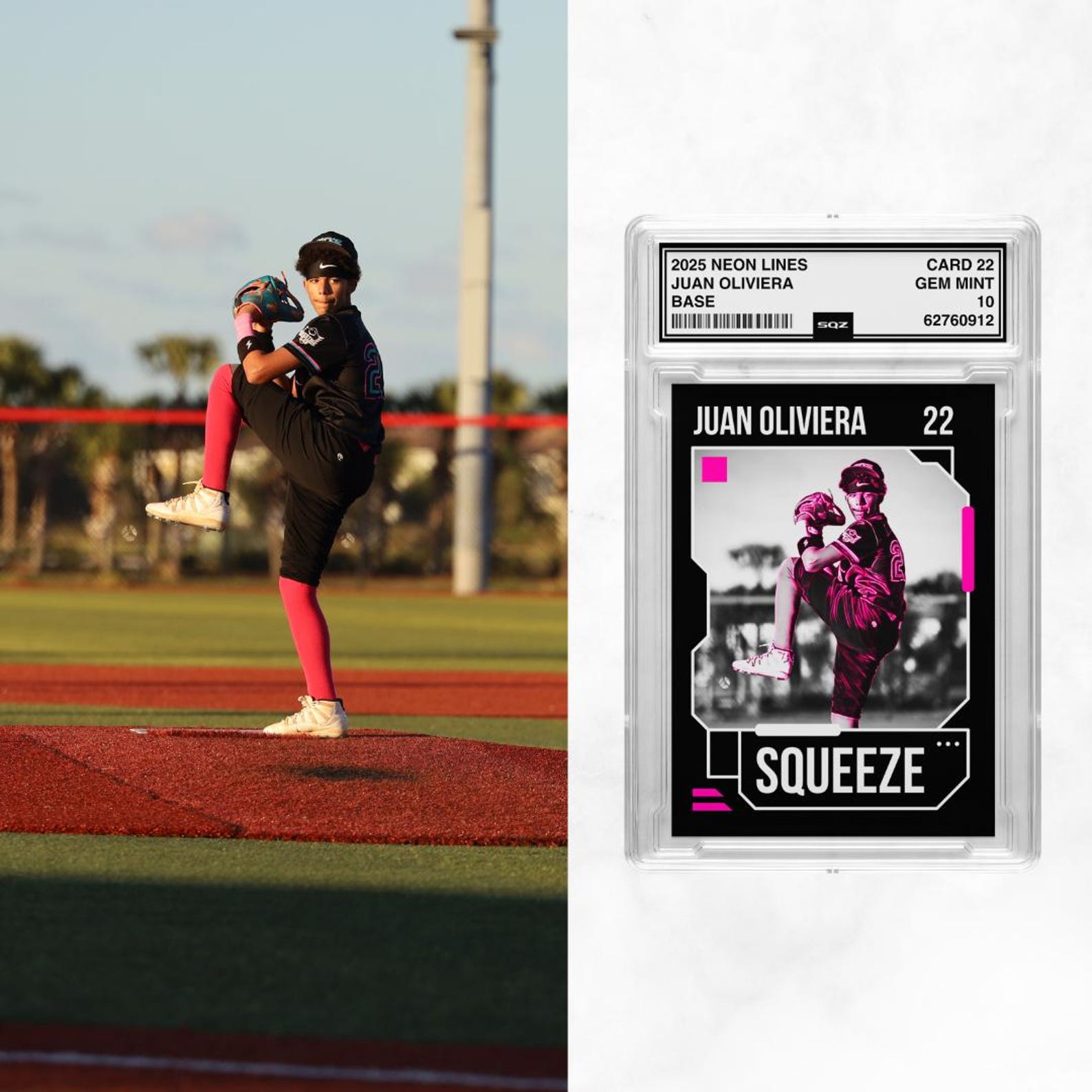 Custom NEON LINES Baseball Card Slab or Digital Design - Holographic ...