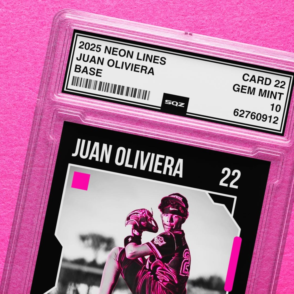 Custom NEON LINES Baseball Card Slab or Digital Design - Holographic ...