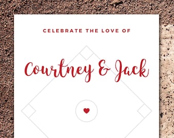 Printable Wedding Invitation Suite / Baseball Wedding Invite Set Invite ...