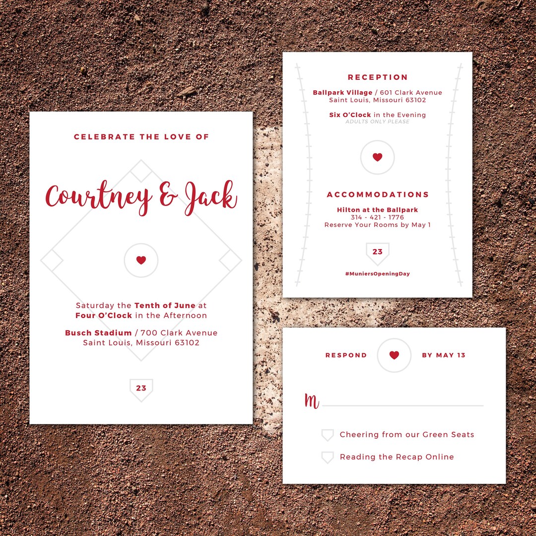 Custom BASEBALL Wedding Invitation Suite - Etsy