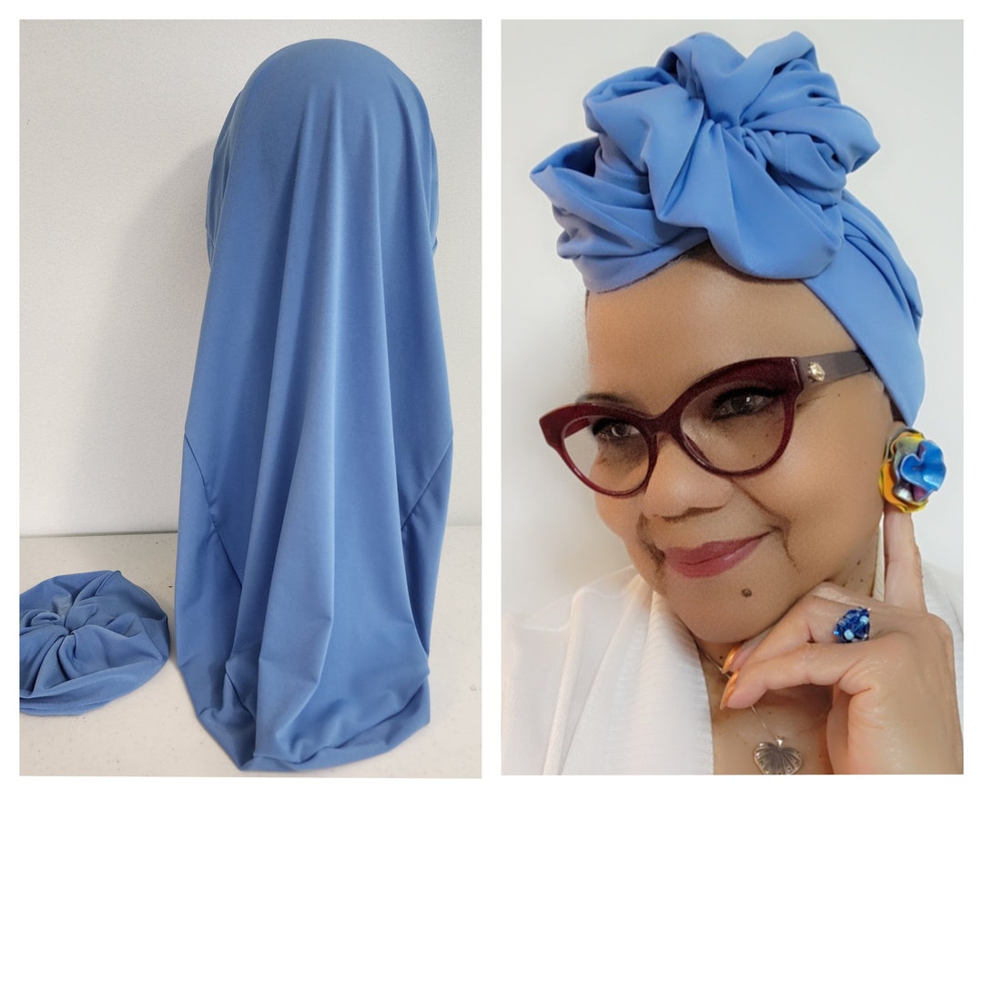 The Draping Hat, Denim Blue: Converts Easily Into Head Wraps! Versatile ...
