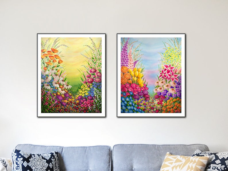 Wildflowers II Series by Veronica Hage Set of 2 Prints of My Original ...