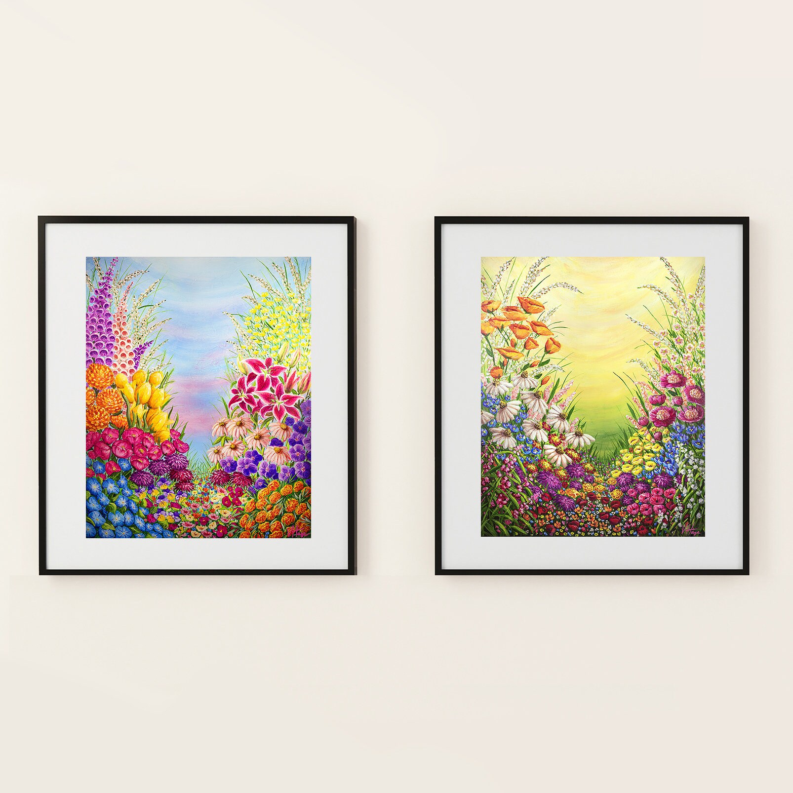 Wildflowers II Series by Veronica Hage Set of 2 Prints of My Original ...