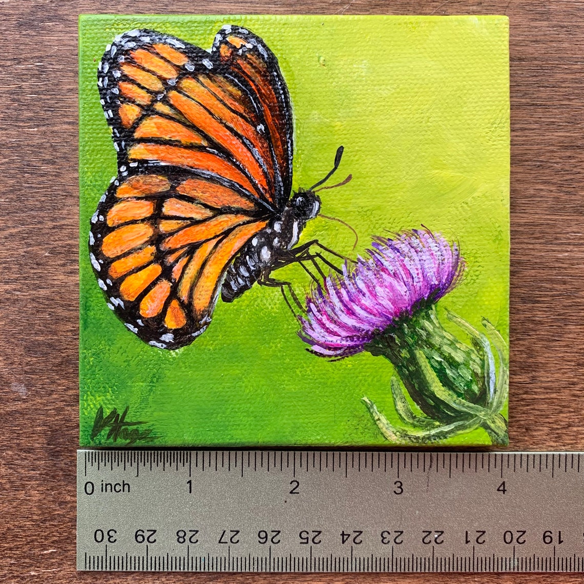 Viceroy Butterfly (1st in Series) Mini Painting 4" X 4" Miniature ...
