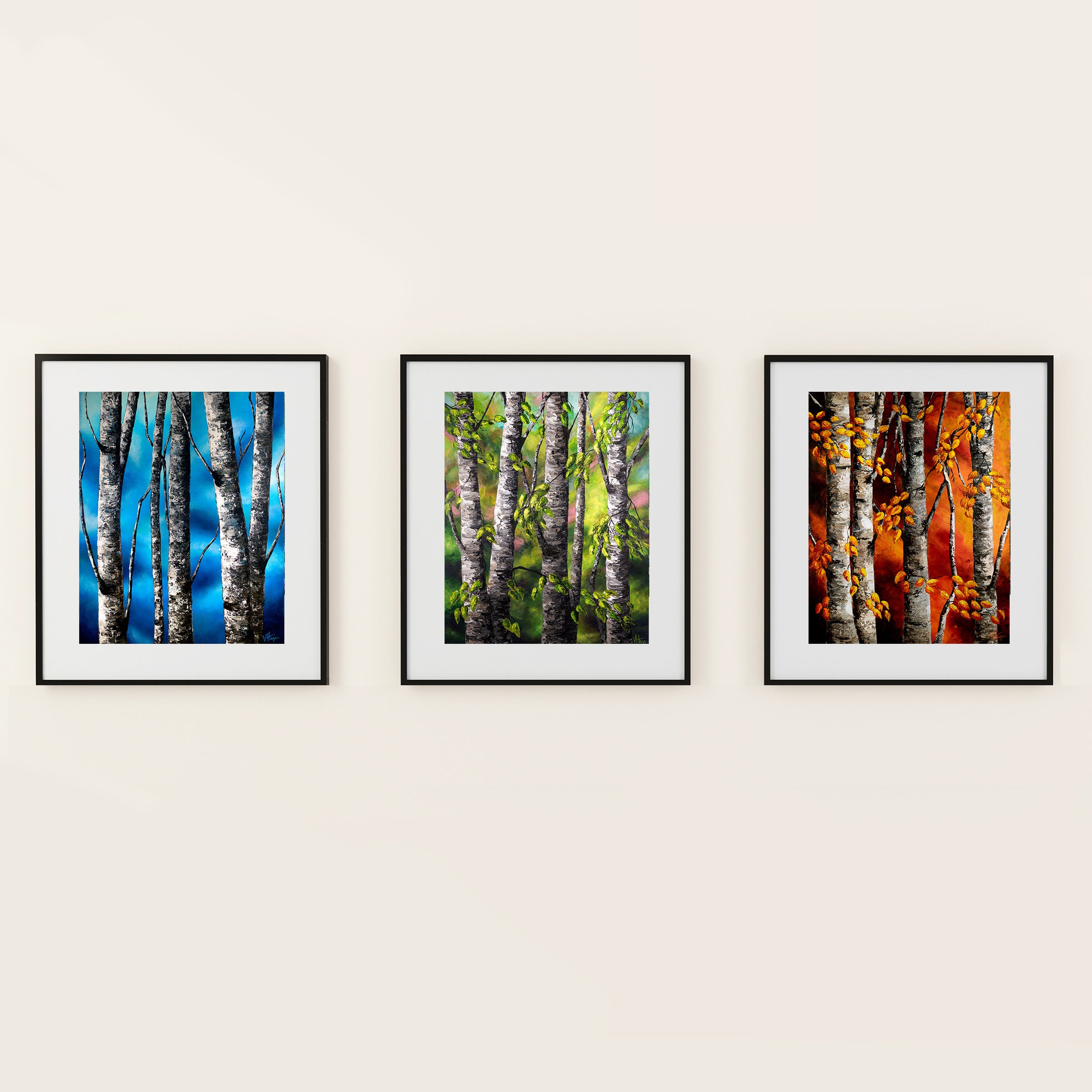 Complete Birch Tree Series by Veronica Hage - Set of 3 Prints of My ...