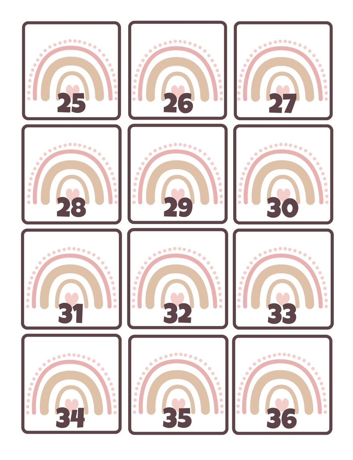 Modern Boho Number Labels - Etsy