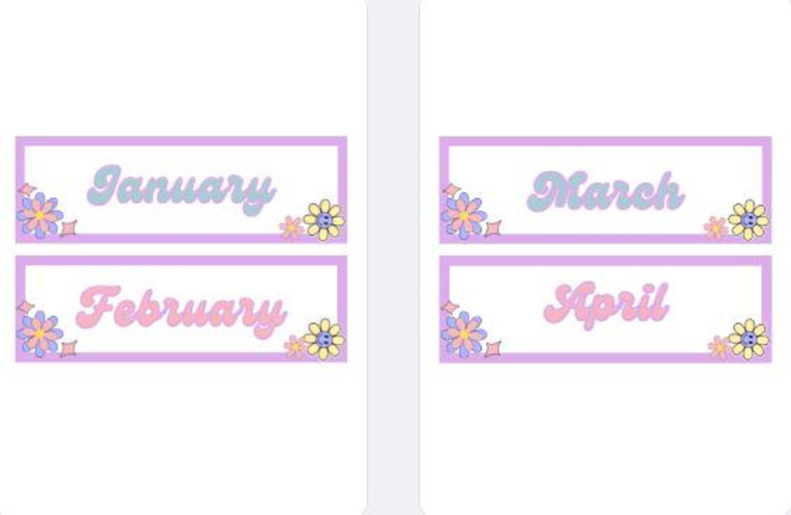 Groovy Months of the Year – Retro Classroom Calendar Labels – Instant ...