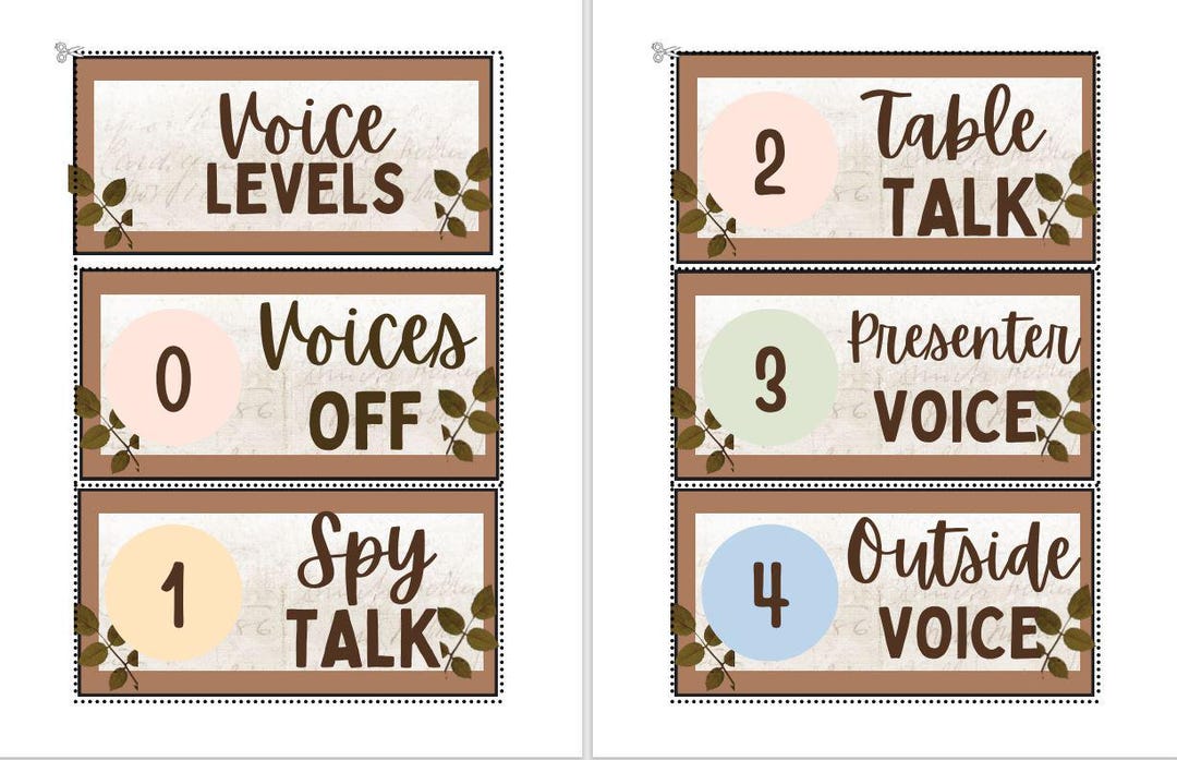 Farmhouse Voice Levels Classroom Decor - Etsy