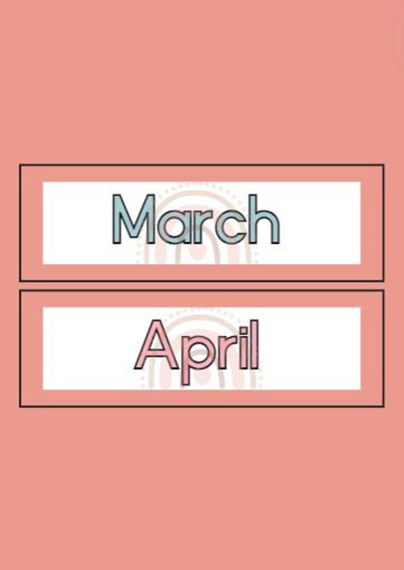 Modern Boho Months of the Year - Etsy