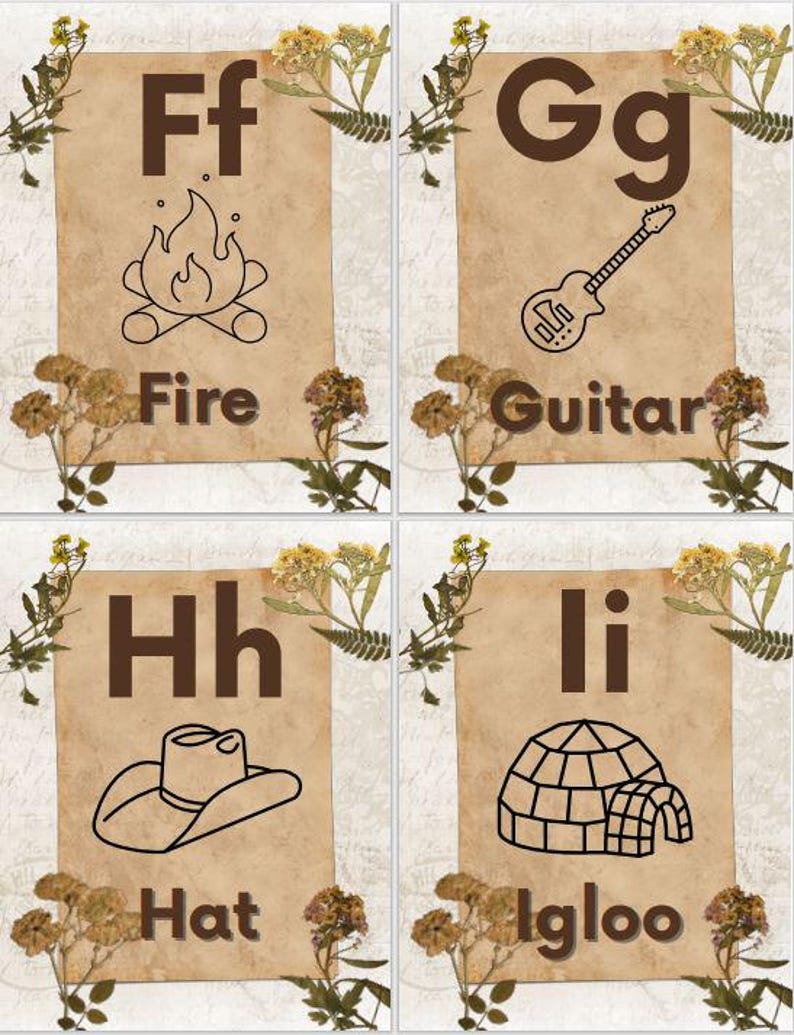 Farmhouse Alphabet Printable Decor for Classroom – Rustic Instant ...