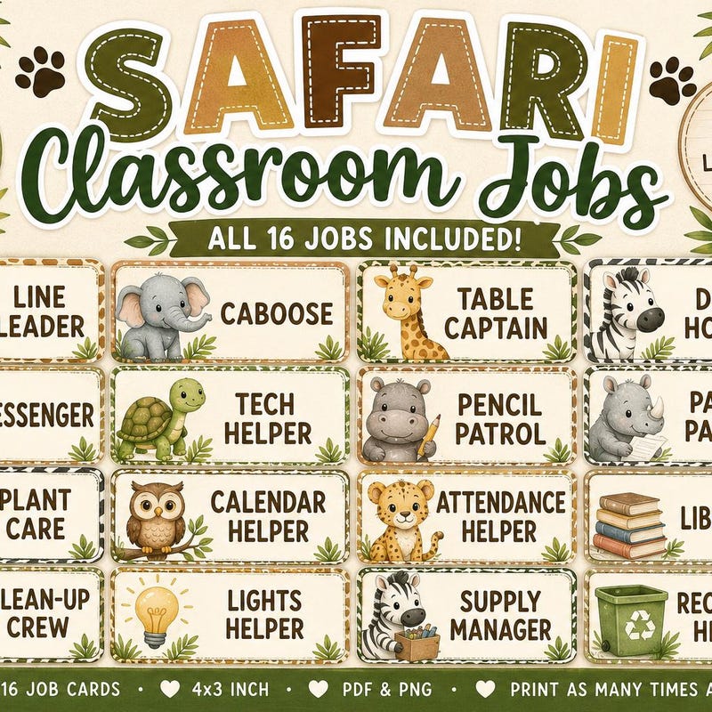 Classroom Job Badges - Etsy