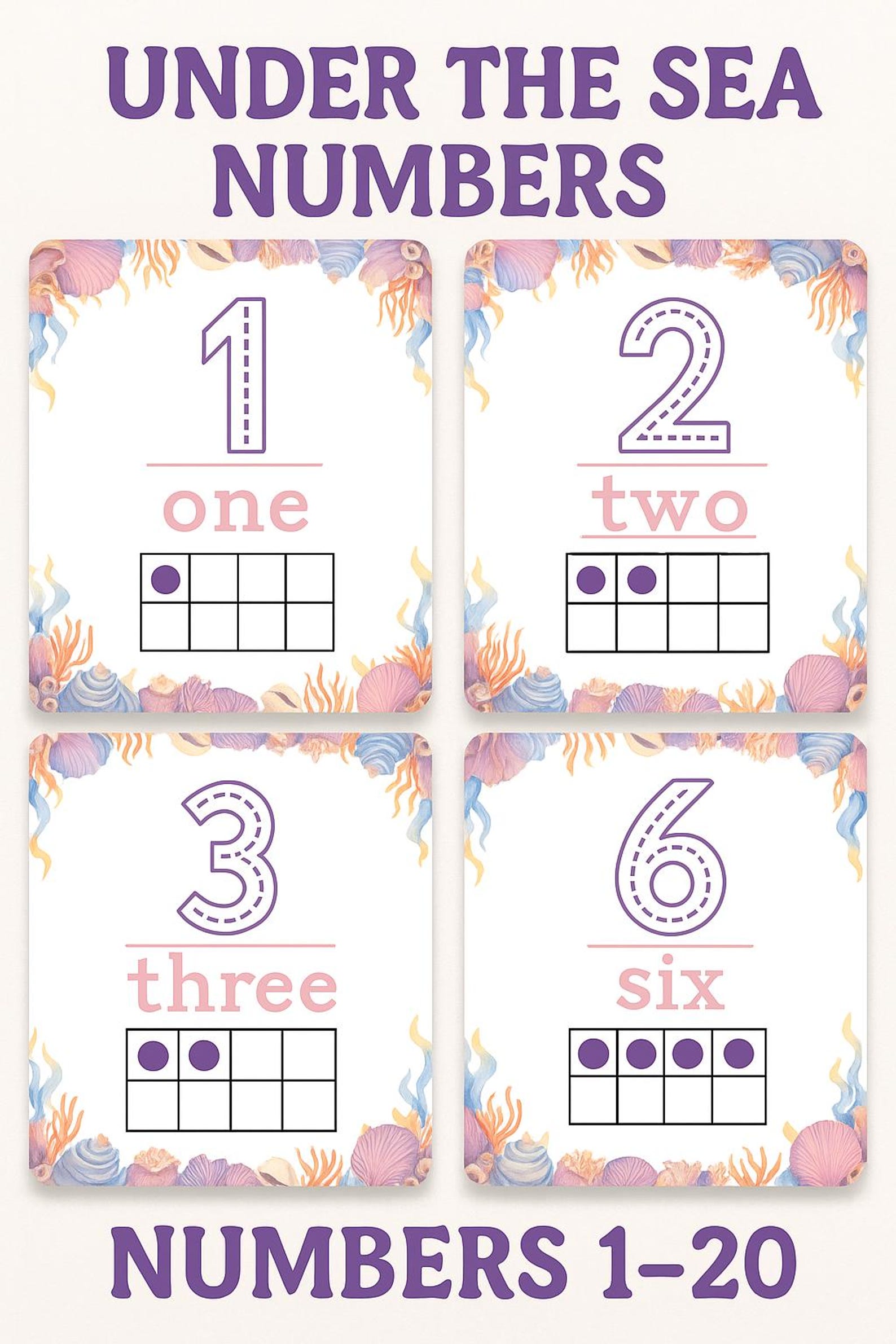 Under the Sea Number Posters 1–20 | Ocean Theme Classroom Decor | Ten ...